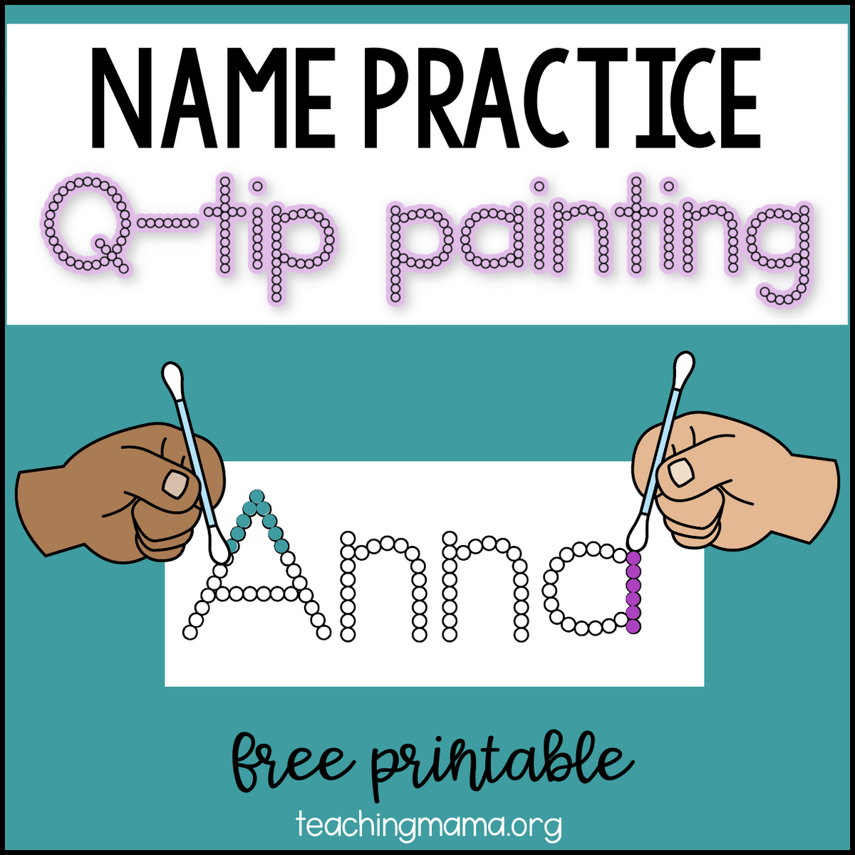 Name Practice Q-tip Painting – Open Edutalk